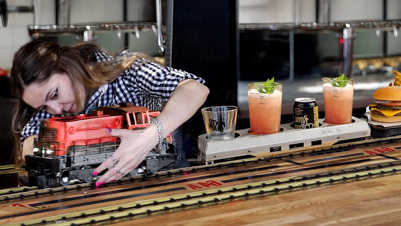 Inside Awesome Restaurant Delivering Food via Tiny Trains - YouTube