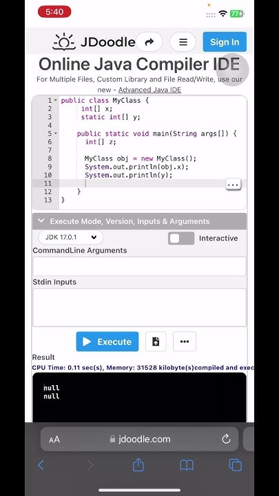 Java Arrays Default Value Of Instancestatic And Local Array Java Corejava Arrays