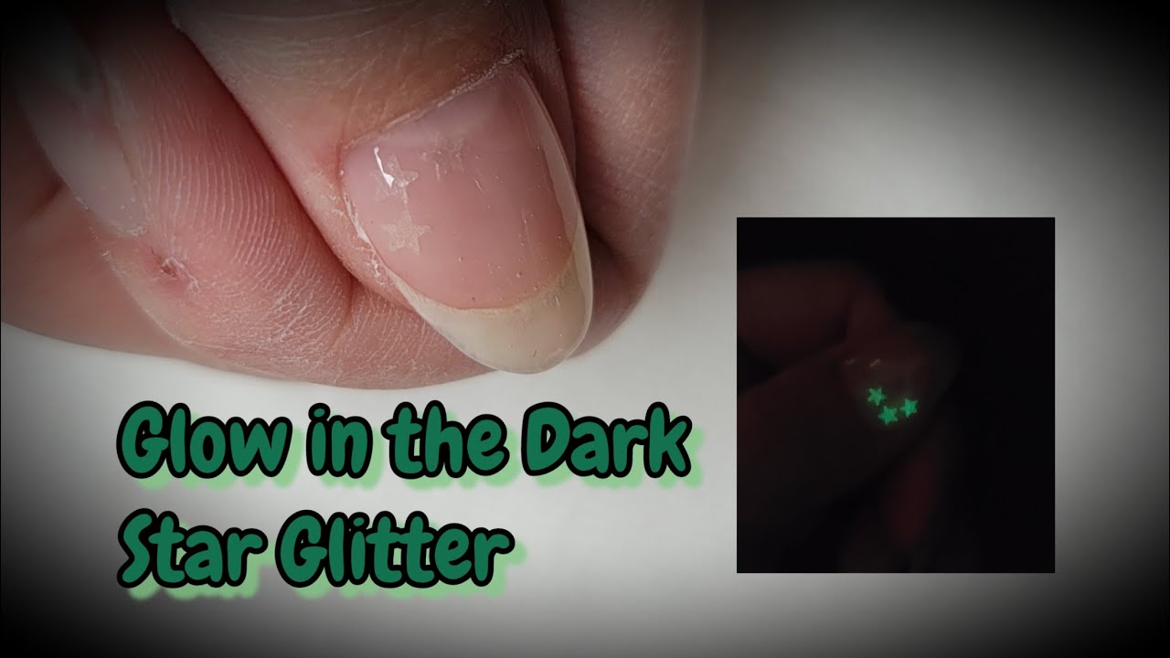 Glow in the Dark Star Glitter Gel Manicure Tutorial | Creations_by ...