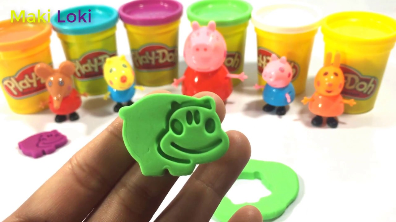 Playdoh Learn Colors with Peppa Pig and Friends How to make amazing ...