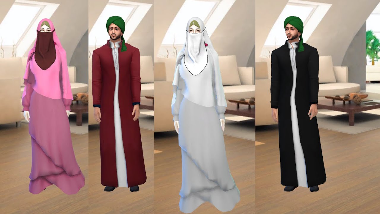 the sims 4 cc hijan 15 with nikab plus gamis3 by waronk #thesims4 # ...