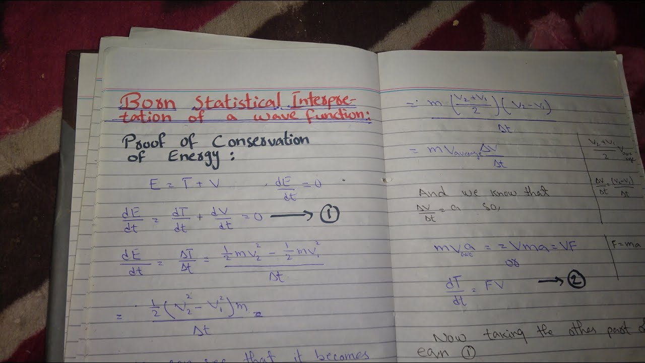 Max Born Statistical Interpretation of a Wave function || Conservation ...