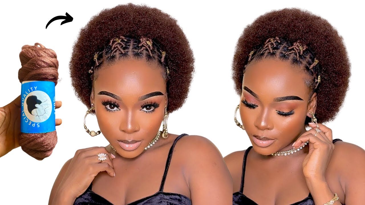 Quick and Easy 10 minutes African Threading Hairstyle with Brazilian ...
