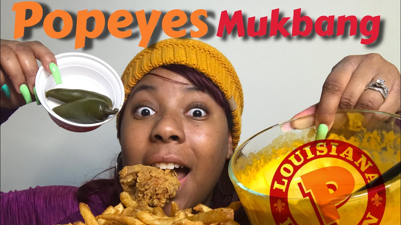Popeyes SPICY chicken meal WITH CHEESE Mukbang|Taste and See|Asmr ...