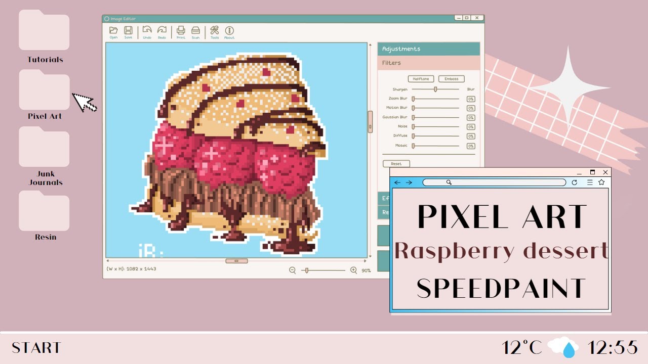 Pixel Art - Raspberry Dessert 🍰 Speedpaint - YouTube