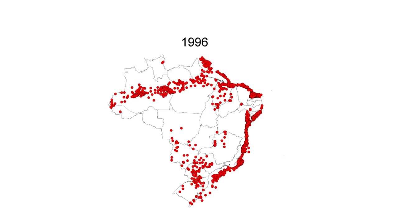 Oil and gas wells in Brazil: 1939-2000 - YouTube