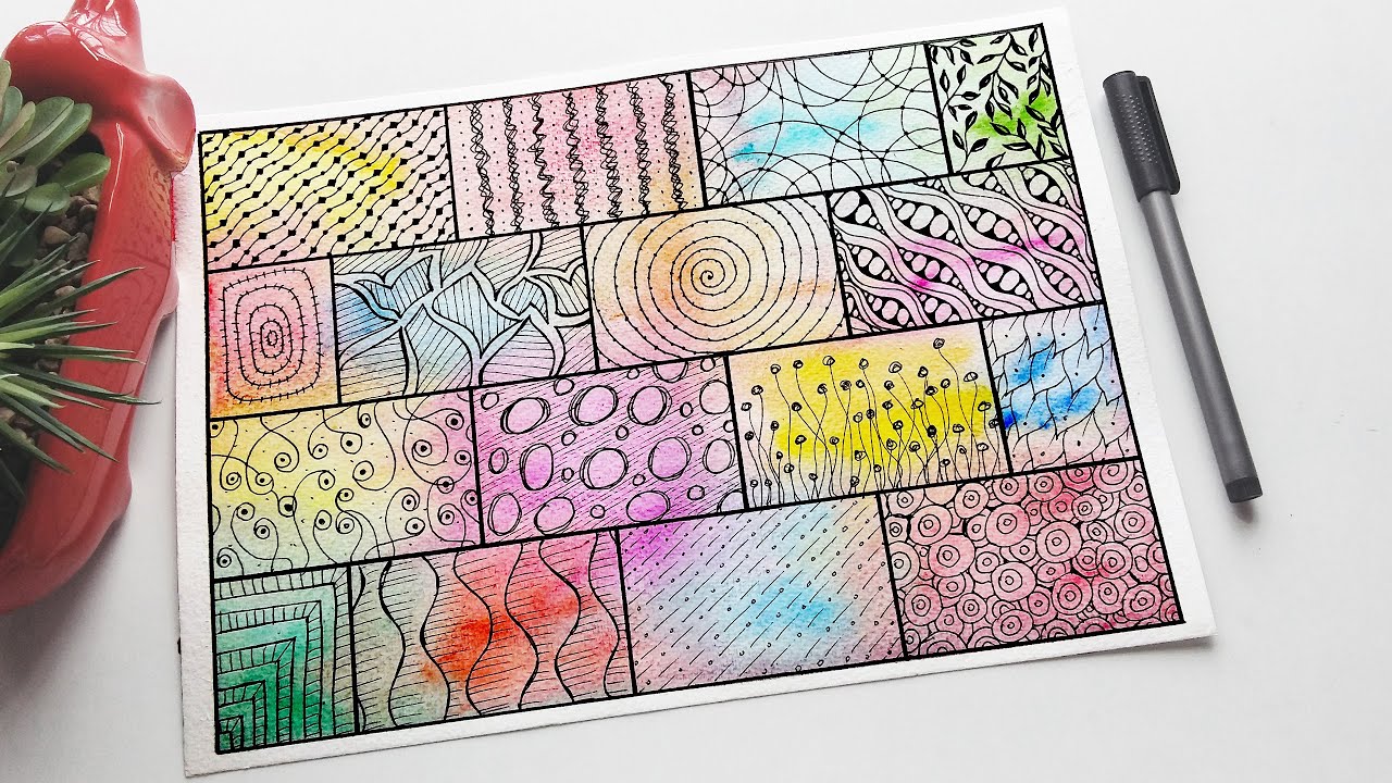 Watercolor Doodle ideas for beginners | Zendoodle coloring | Easy ...