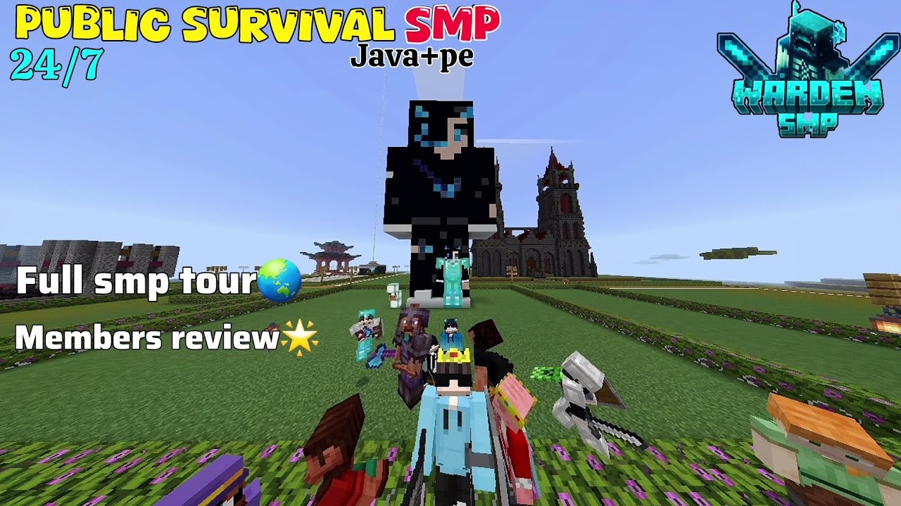 Public Survival SMP Tour🌟 (Java + Pe)| Full World Showcase & Players ...