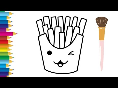 how to draw french fries easy step by step | draw frise | cute easy ...