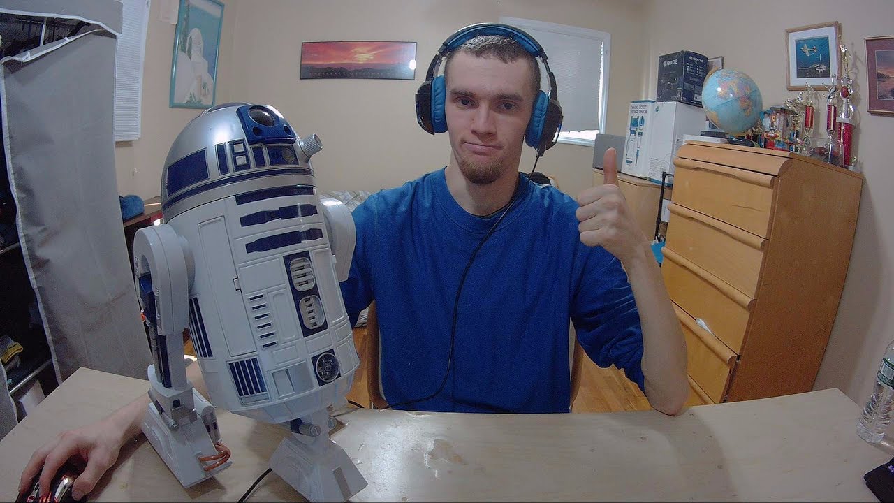 Star Wars Interactive R2D2 Astromech Droid Robot Review - YouTube