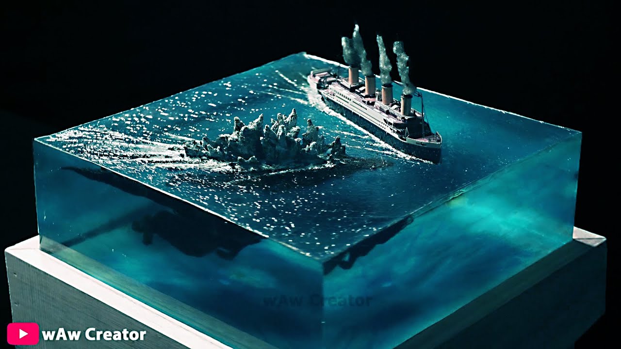 Iceberg Godzilla Took Down Titanic Diorama / Resin Art / Waw Creator ...