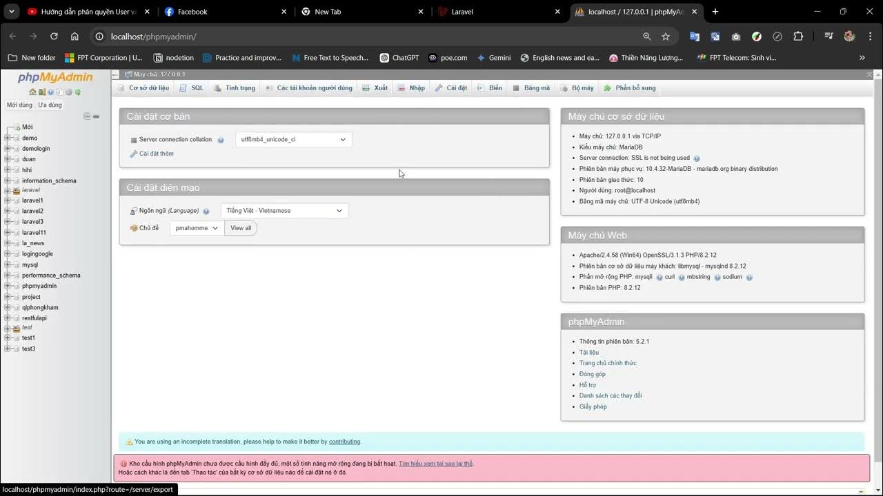 phân quyền trong laravel 11 connect databse 2 - YouTube