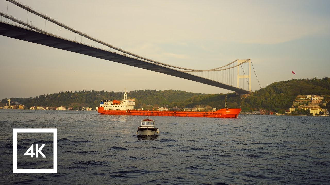 ⁴ᴷ Bosphorus Soundscape for Sleep and Study under Fatih Sultan Mehmet ...
