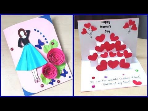 women's day Greeting Card/happy women's day Card making/how to make ...