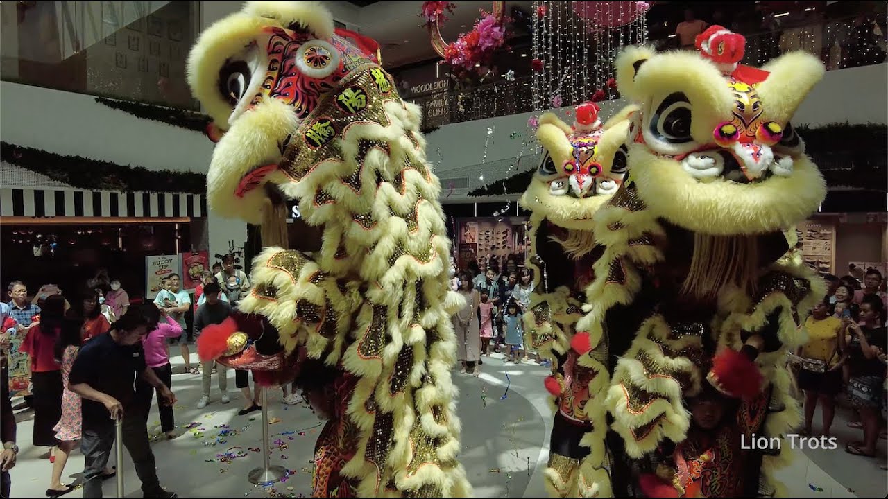 [4K] Teng Yang at Woodleigh Mall, Lion Dance Cai Qing & Dragon Dance on ...