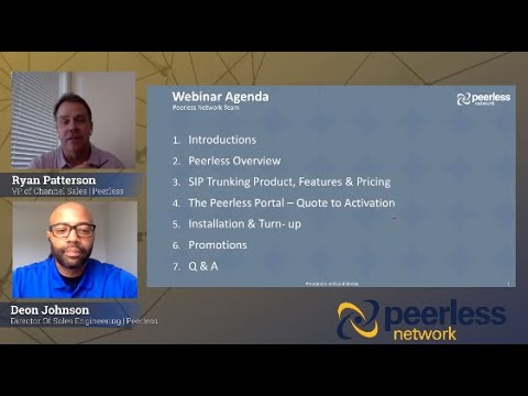 Peerless Network - Live Demo and Webinar: “SIP Trunking Made Easy ...