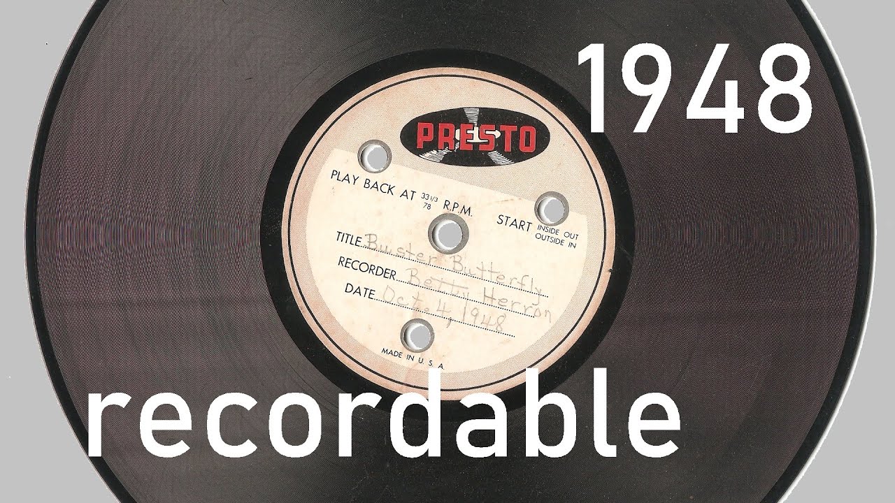 Rare Record: A 1940s Home Recorded Presto Disc - YouTube