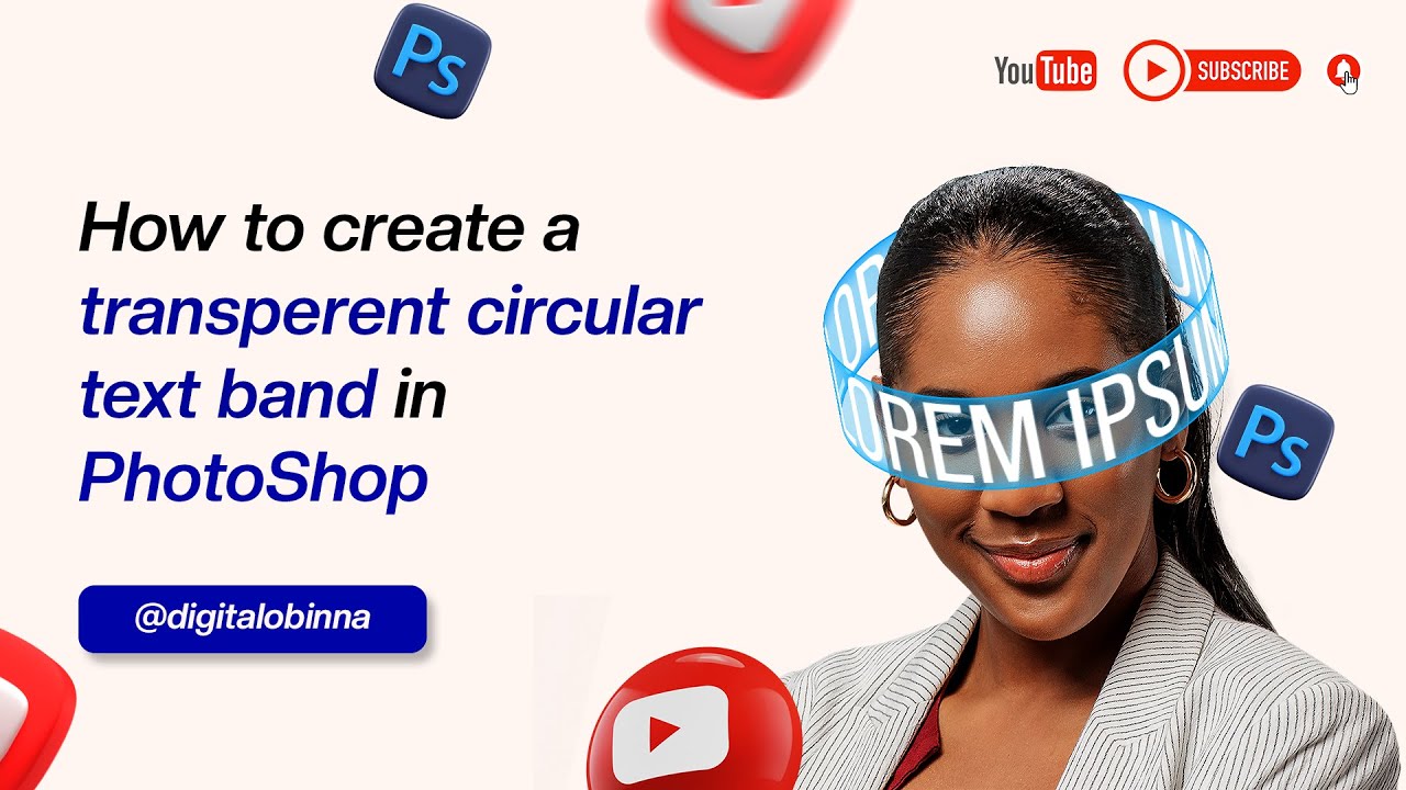 How to create a transparent circular text band effect in Photoshop ...