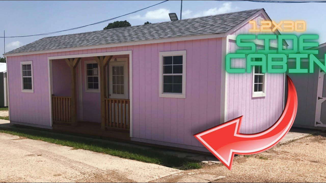 12x30 Side Cabin Trell Portable Buildings (Derksen) - YouTube