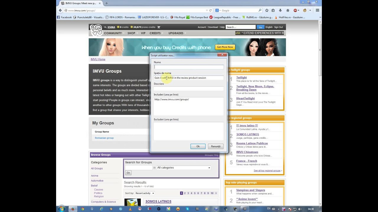 Peer Review Imvu Manual cu Firefox - YouTube