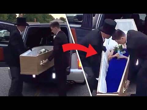 Girl shows up to prom in a COFFIN - YouTube