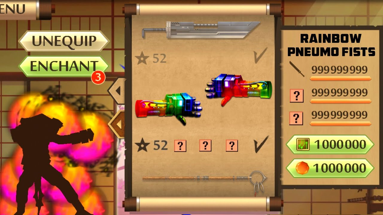 Shadow Fight 2 The Most Powerful Rainbow Pneumo Fists | Master Gamer ...