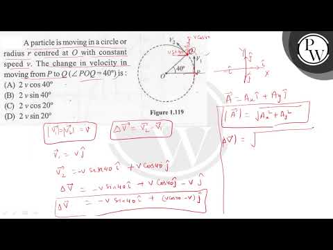 A particle is moving in a circle or radius \( r \) centred at \( O \) with constant speed \( v ...