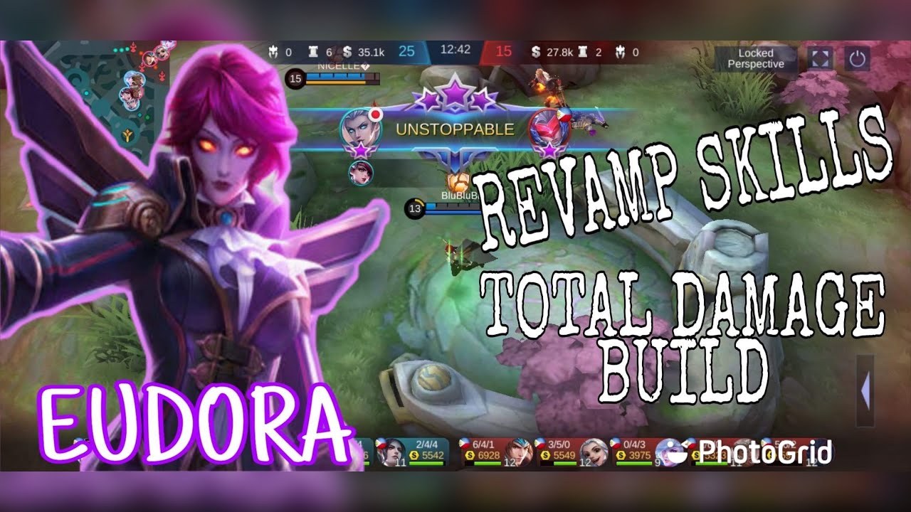 EUDORA REVAMP SKILLS | Full Damage Build | gameplay | season 17 patch ...