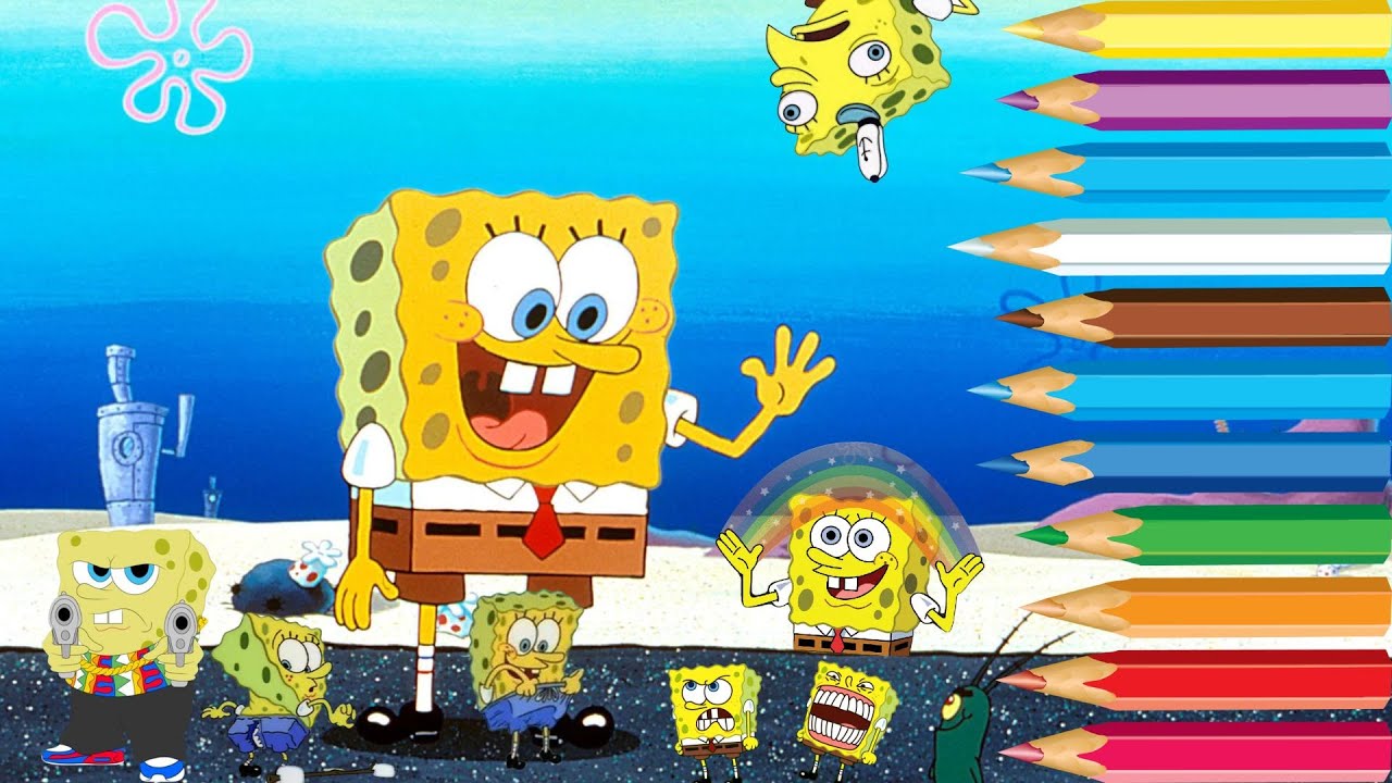 How to draw SpongeBob in a couple of minutes, step by step, SIMPLE ...