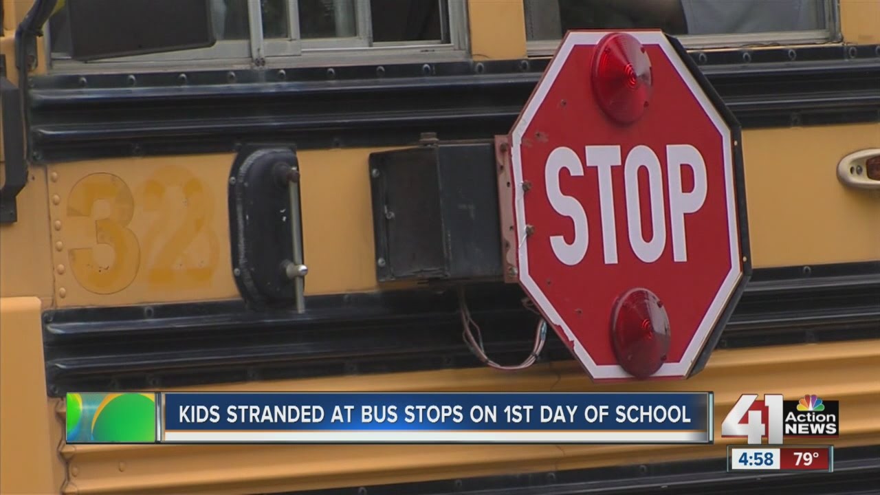 Kids stranded at bus stop on first day of school - YouTube