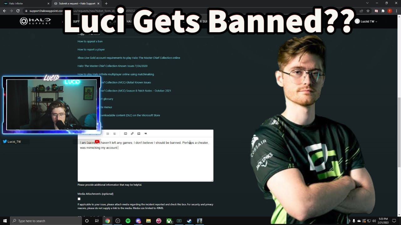 OpTic Lucid Appeals His Ban From Halo Infinite!!! - YouTube