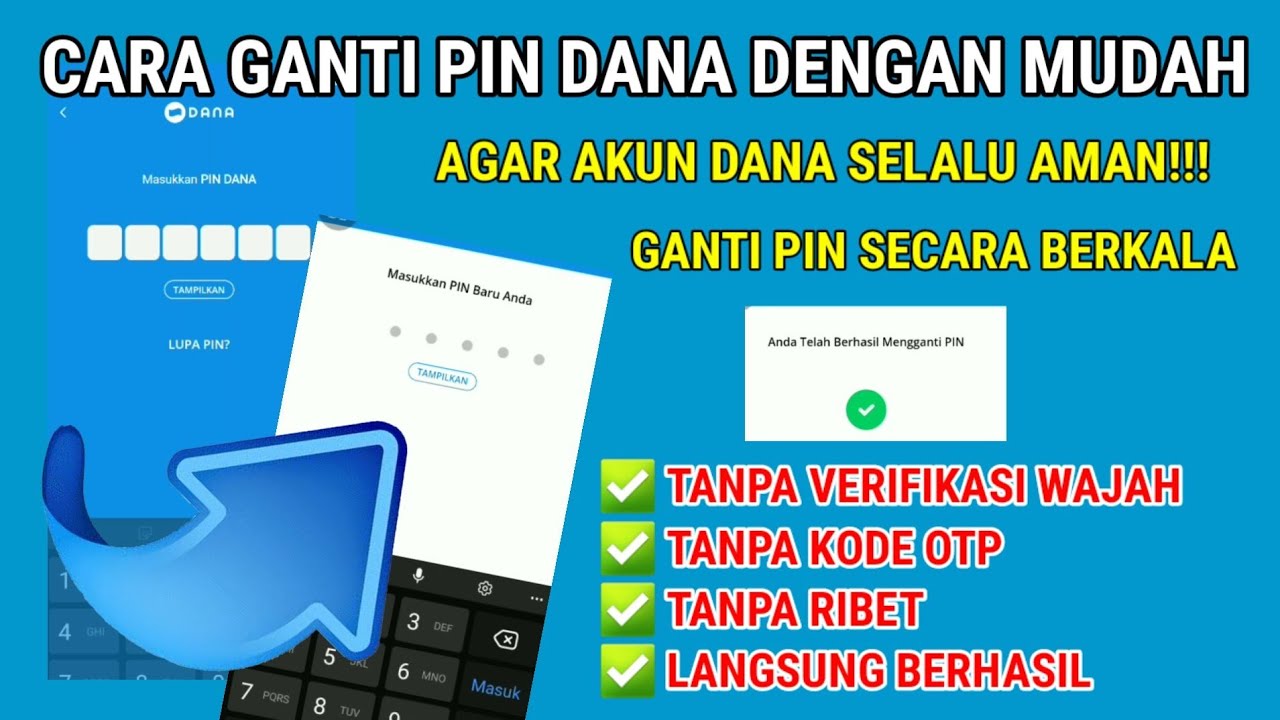 Cara ganti PIN dana tanpa verifikasi apapun - YouTube