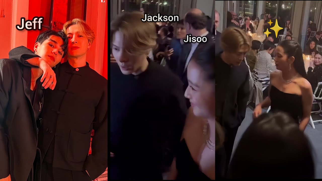 JISOO, Jackson & Jeff inside the venue for Cartier Trinity celebration ...