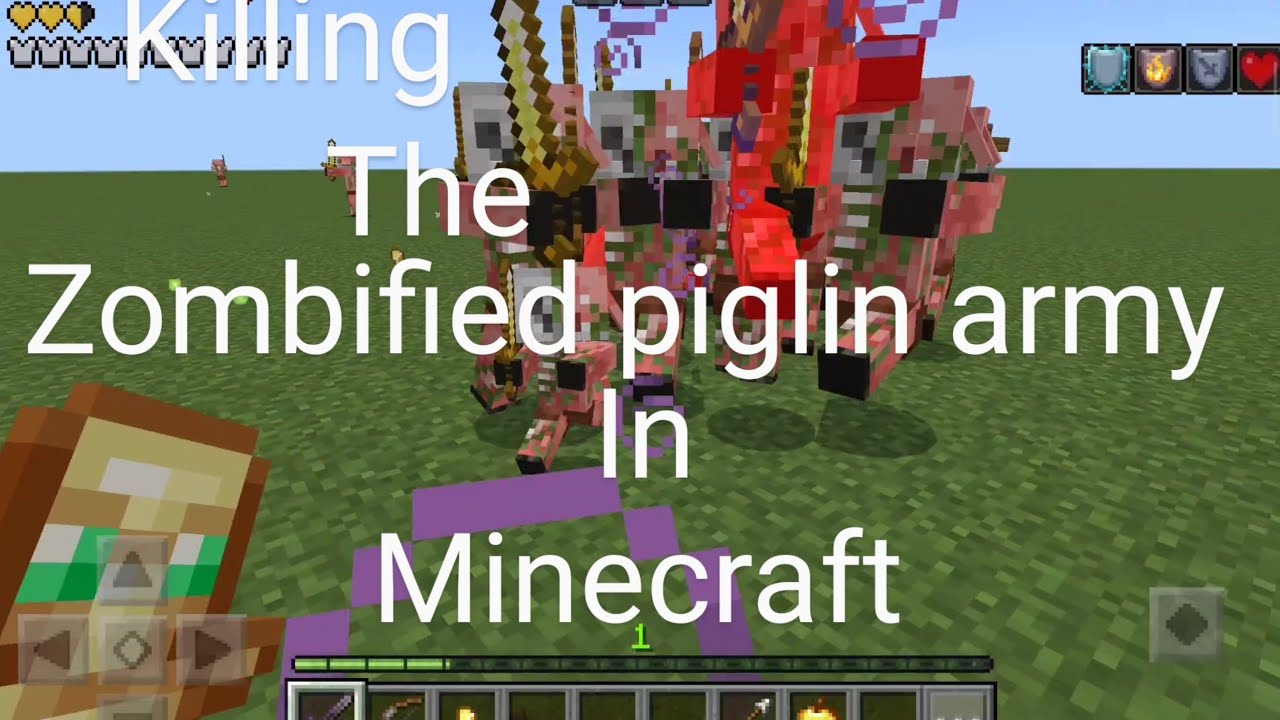 I am fighting with the Zombified piglin army Dream in Minecraft - YouTube