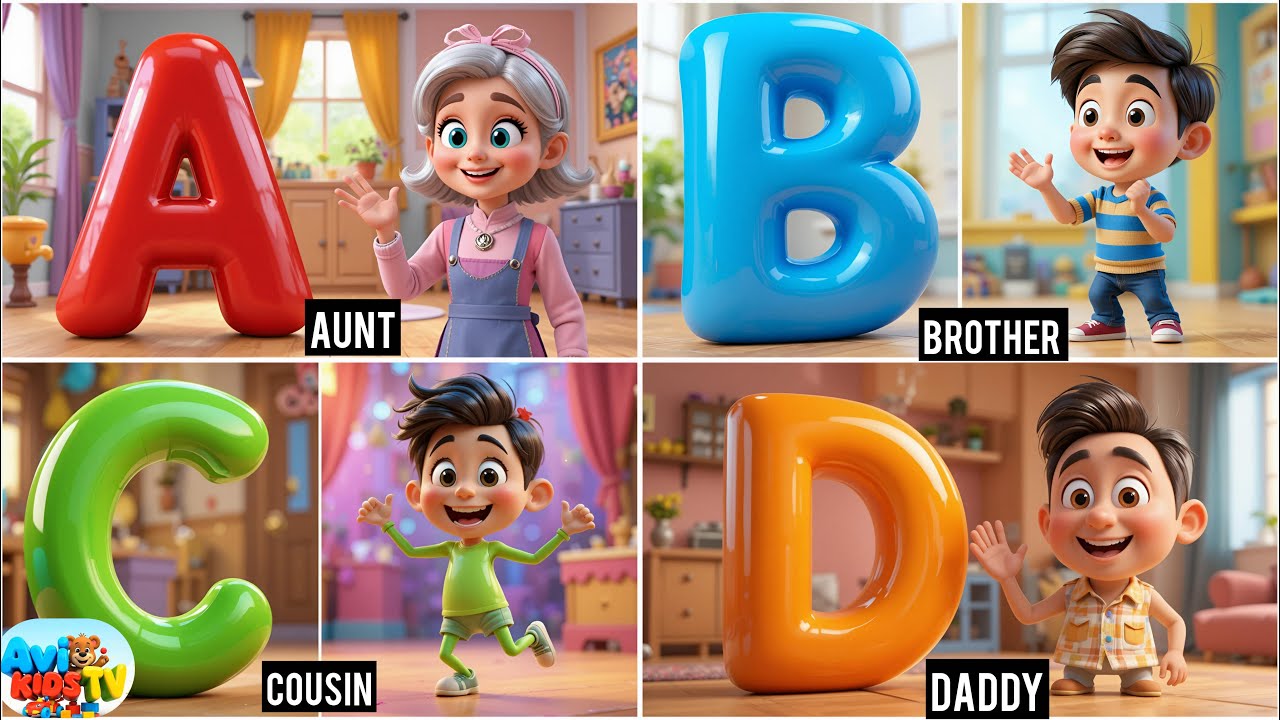 ABC FAMILY MEMBERS FOR KIDS | ALPHABET LEARNING | EPISODE-19 | AVI KIDS ...