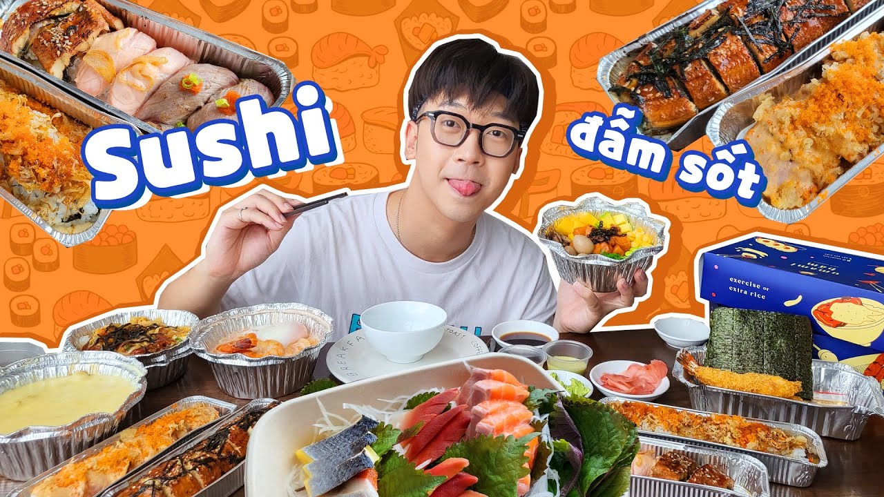 Ninh Tito ăn ngập mặt SUSHI và CƠM LƯƠN CÁ HỒI NHẬT đẫm sốt - YouTube