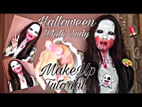 Halloween White Lady MakeUp Tutorial || Hey Its Mae - YouTube