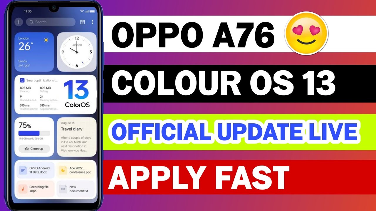 Oppo A76 Colour OS 13 Official Update Live In India | Oppo A76 Android ...