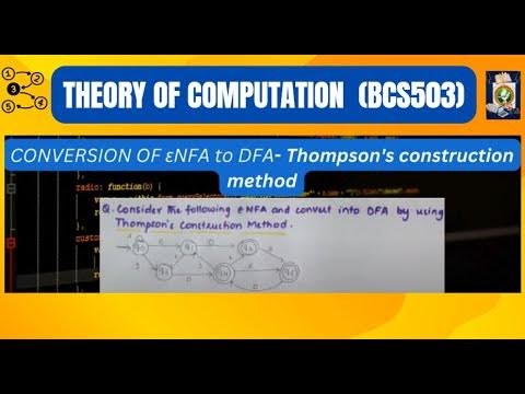 Automata Theory |Thompson's Construction Method-Conversion of εNFA to DFA | Problem 2 | ATCD ...