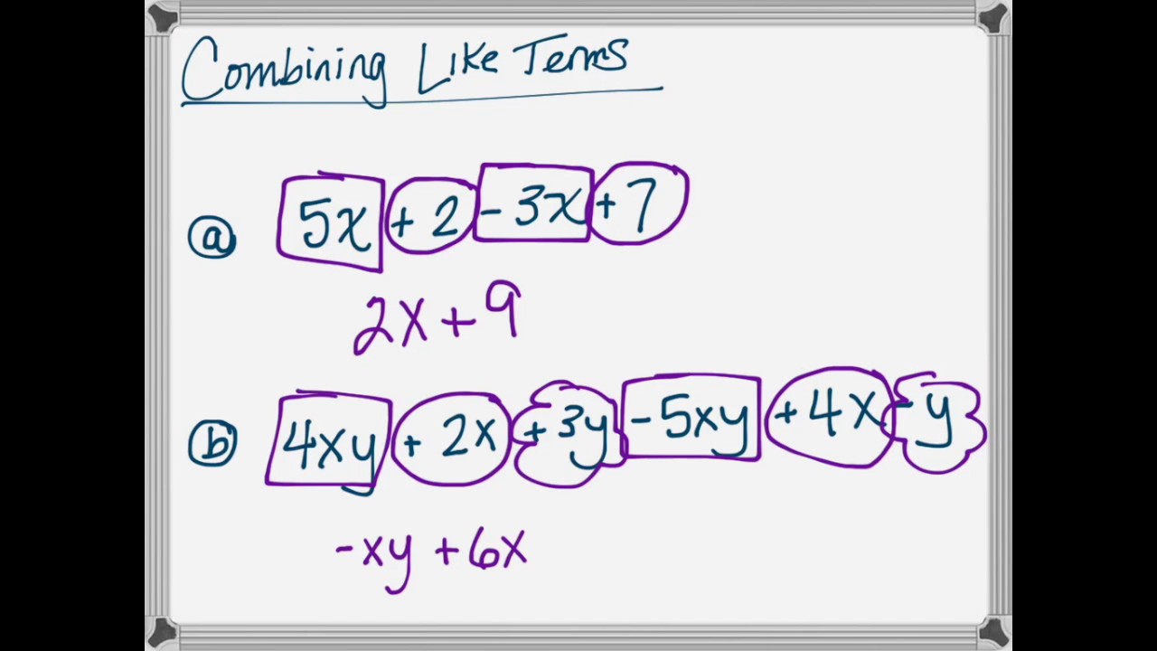 Combining Like Terms and Distributive Property - YouTube