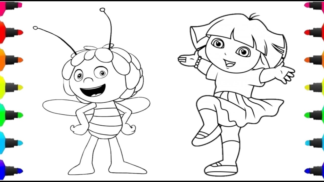 Dora ve Arı vız vız TRT Çocuk Çizgi Film arı vız dora çizim boyaması ...