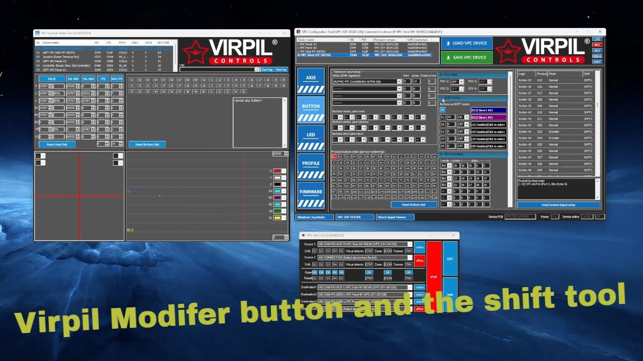 Virpil Software - creating a modifier button and using the shift tool ...