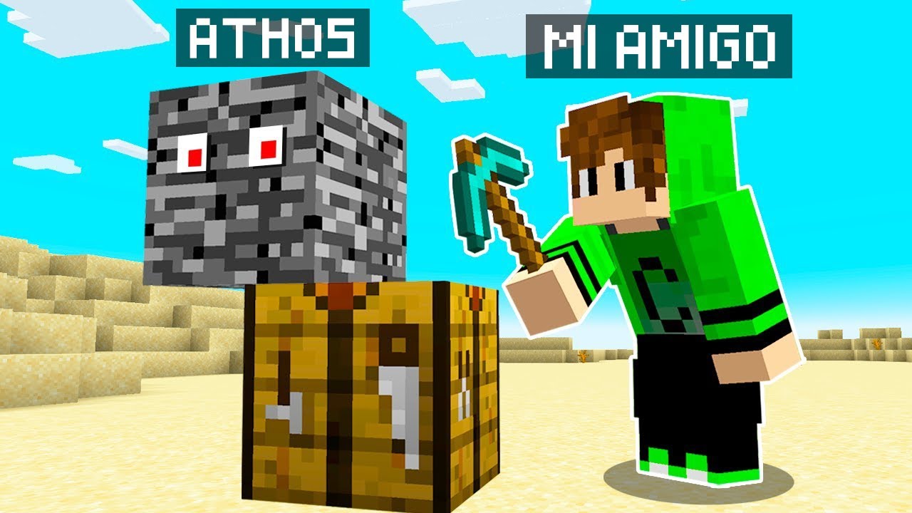 ATHOS se CONVIRTIÓ en BLOQUES para TROLLEAR a su AMIGO en MINECRAFT - YouTube