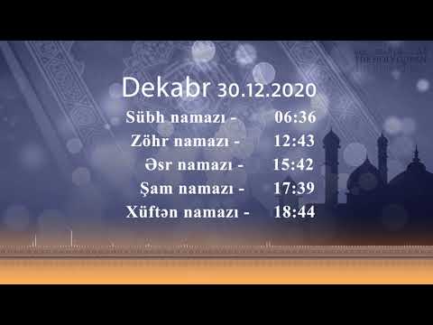 30.12.2020 Namaz vaxtı