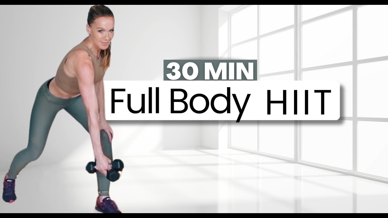 INTENSE 30 MIN FULL BODY HIIT Workout w/ Weights | No Repeats! - YouTube