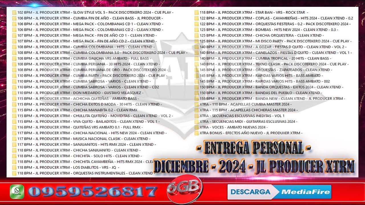 - ENTREGA - DICIEMBRE - 2024 - JL PRODUCER XTRM - FIESTAS DE QUITO & FIN DE AÑO - - YouTube