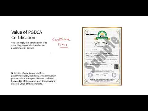 PGDCA (Post Graduate Diploma in Computer Application) Certificate ...