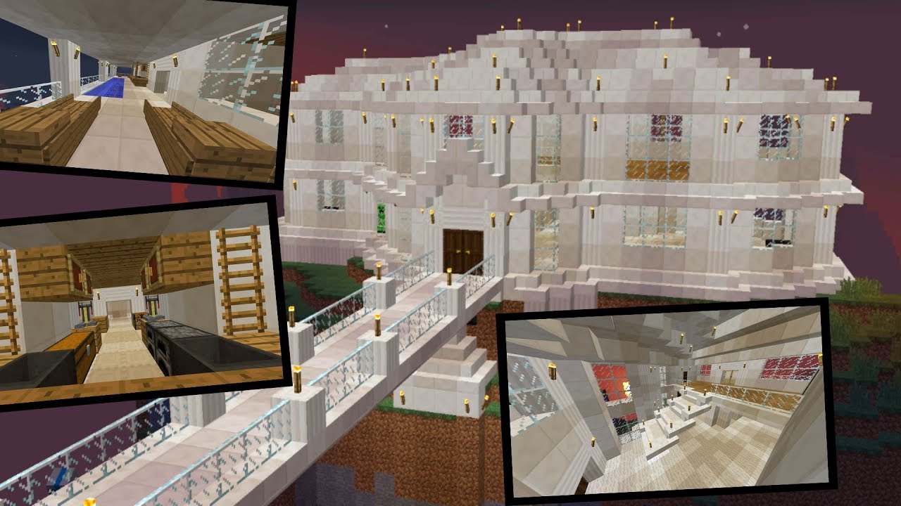 Minecraft Time Lapse - Modern House w/ Cliff Hanging Pool - YouTube