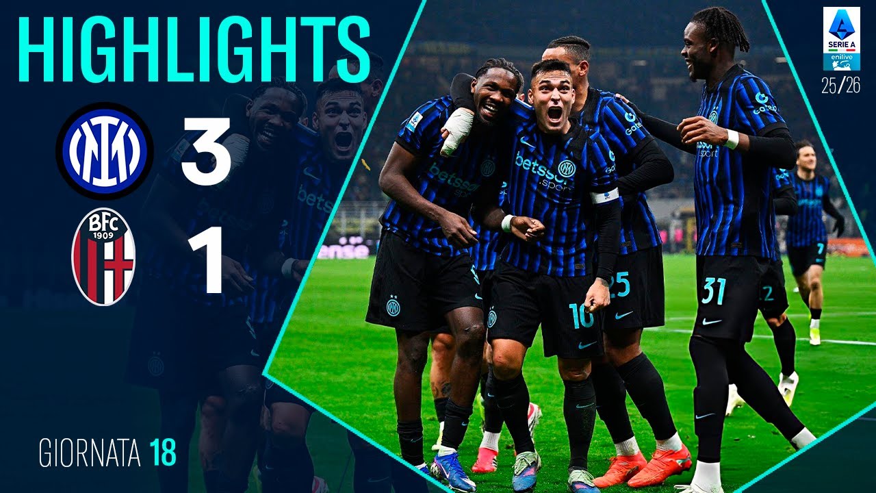Inter vs Bologna 3-1 Highlights Golas | Serie A 2025 | bologna inter ...