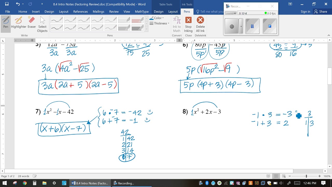 Factoring Review - YouTube